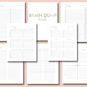 Brain Dump Worksheets for Busy and Overwhelmed Moms, Thought Organizer ...
