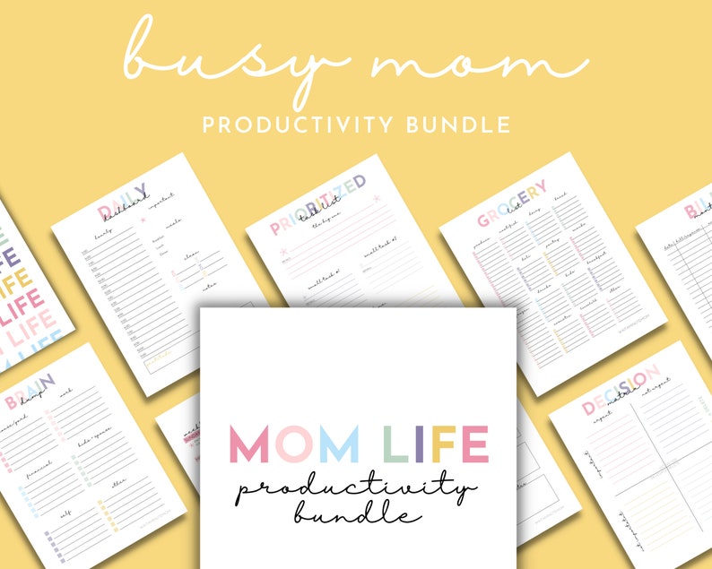 Busy Mom Productivity Printables Bundle, Mom Life Binder Pages ...