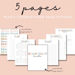 Brain Dump Printable Bundle, Thought Organizer, Decision Matrix ...