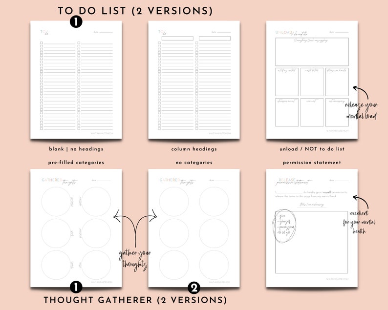 Mom Brain Productivity Workbook, Time Management Printables for Busy ...