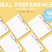 Kids' Meal Preferences Tracker Sheets, Meal Preferences Chart for ...