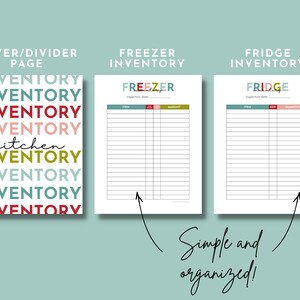 Kitchen Inventory Printables Bundle, Food Storage Inventory, Freezer ...