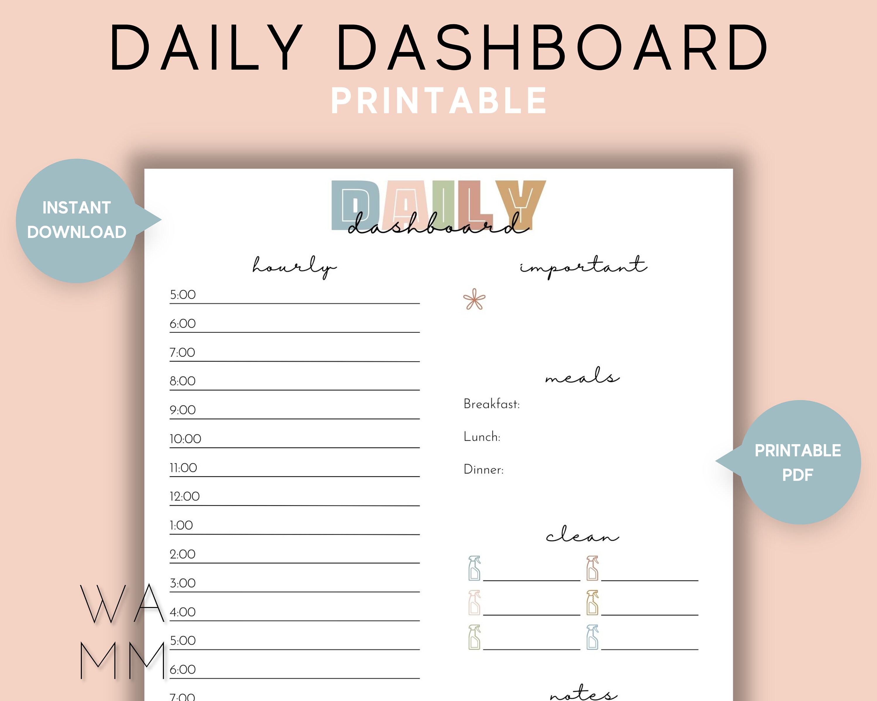 Daily Routine Printable for Busy Moms, Simple Daily Schedule for ...