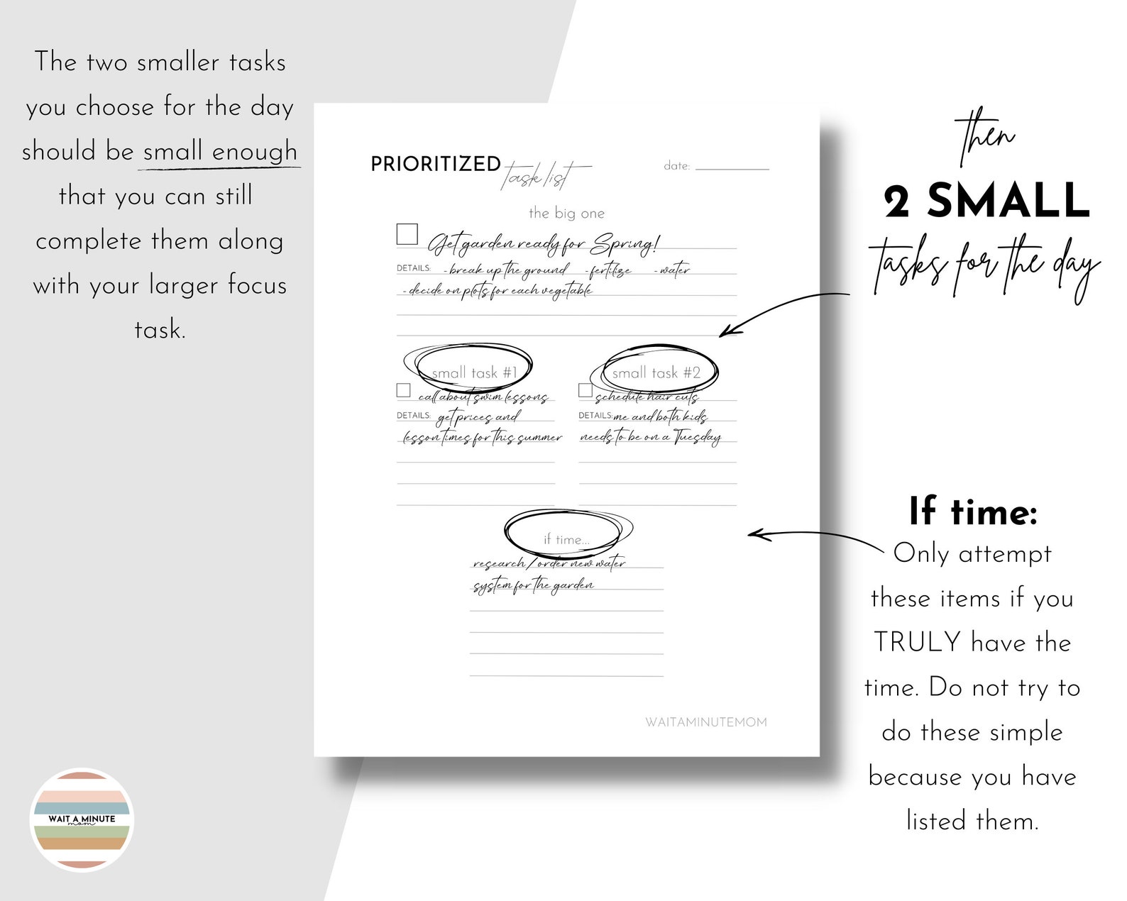 Simple Minimalist Prioritized Task List Printable, Daily to Do List, to ...