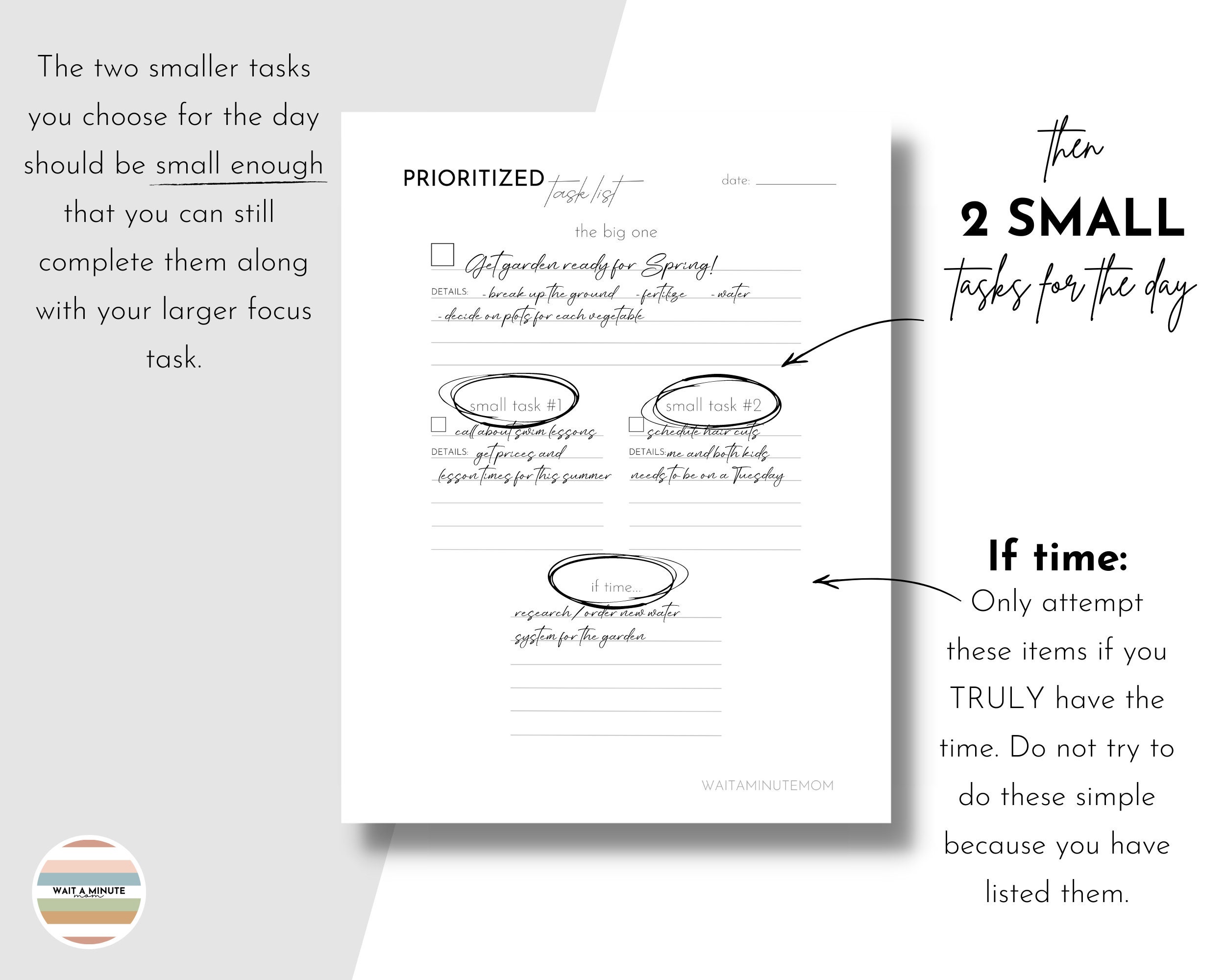 Simple Minimalist Prioritized Task List Printable, Daily to Do List, to ...