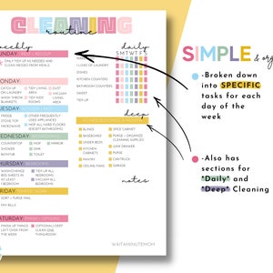 Simple Weekly Cleaning Routine Printable, Busy Mom Cleaning Checklist ...