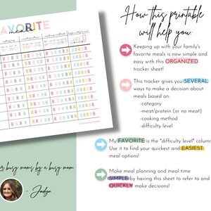 Favorite Easy Meals Printable List With Air Fryer Section, Go to Meal ...