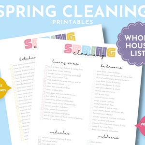 Whole House Spring Cleaning Checklist Printable, Spring Cleaning List ...