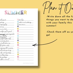 Blank Family Summer Bucket List Printable, Summer Printables for ...