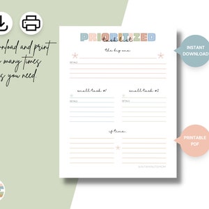 Simple Prioritized Task List Printable for Busy Moms, to Do List ...