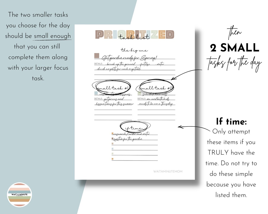 Simple Prioritized Task List for Busy Moms Printable Daily to - Etsy