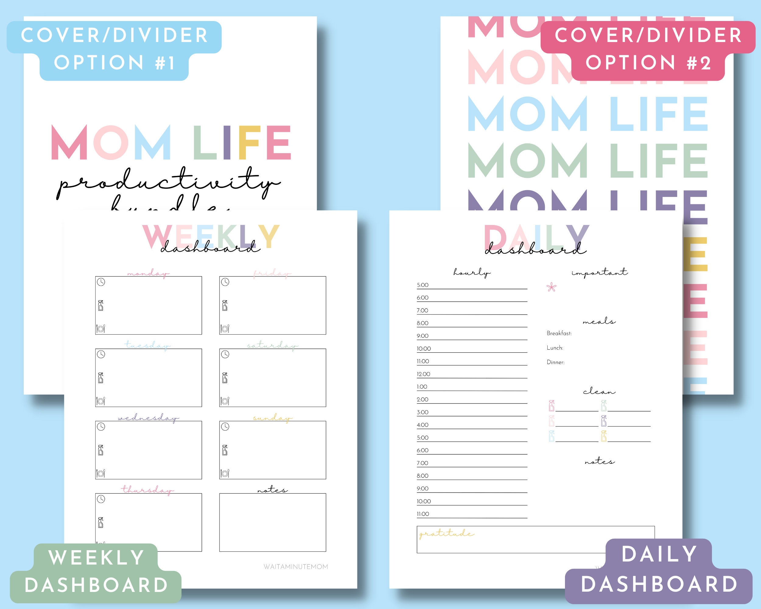 Simple Mom Life Productivity Printables Bundle, Busy Mom Life Binder ...