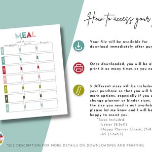 Printable Weekly Meal Plan, Simple Weekly Menu Plan Chart, Weekly ...