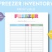 Freezer Inventory Log Printable, Simple Freezer Contents Tracker ...
