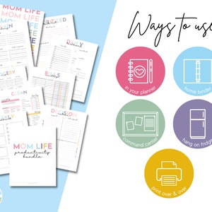 Simple Mom Life Productivity Printables Bundle, Busy Mom Life Binder ...