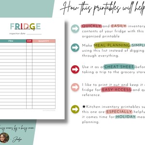 Printable Fridge Inventory, Fridge Inventory List, Fridge Contents ...