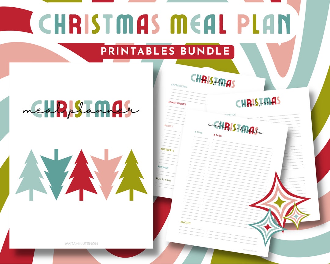 Christmas Meal Cooking Plan Printables Bundle, Christmas Meal Planning ...