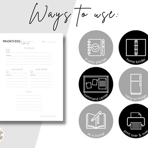 Simple Minimalist Prioritized Task List Printable, Daily to Do List, to ...