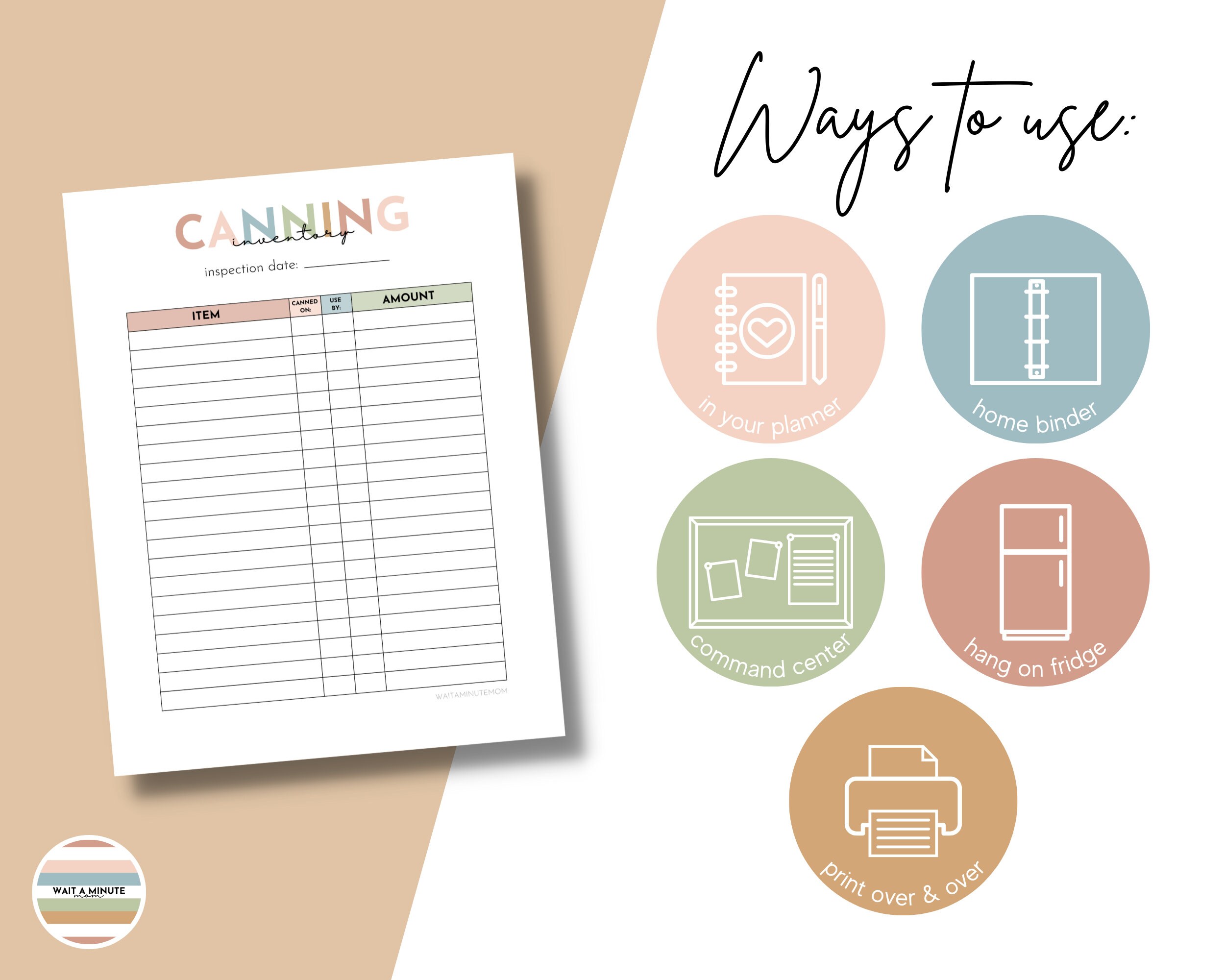 Canning Inventory List Printable, Simple Canning Stock List, Canning ...