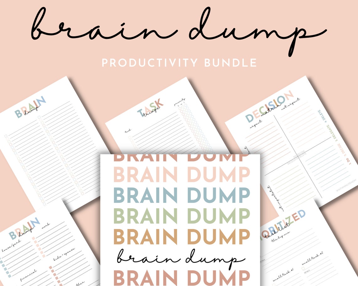 Brain Dump Printable Bundle Thought Organizer Decision - Etsy