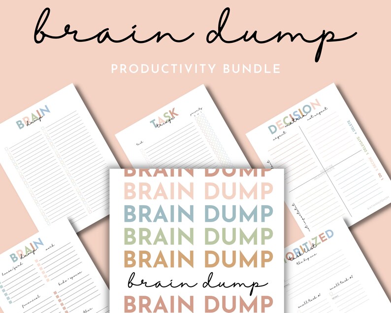 Brain Dump Printable Bundle Thought Organizer Decision - Etsy