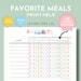 Favorite Easy Meals Printable List With Air Fryer Section, Go to Meal ...