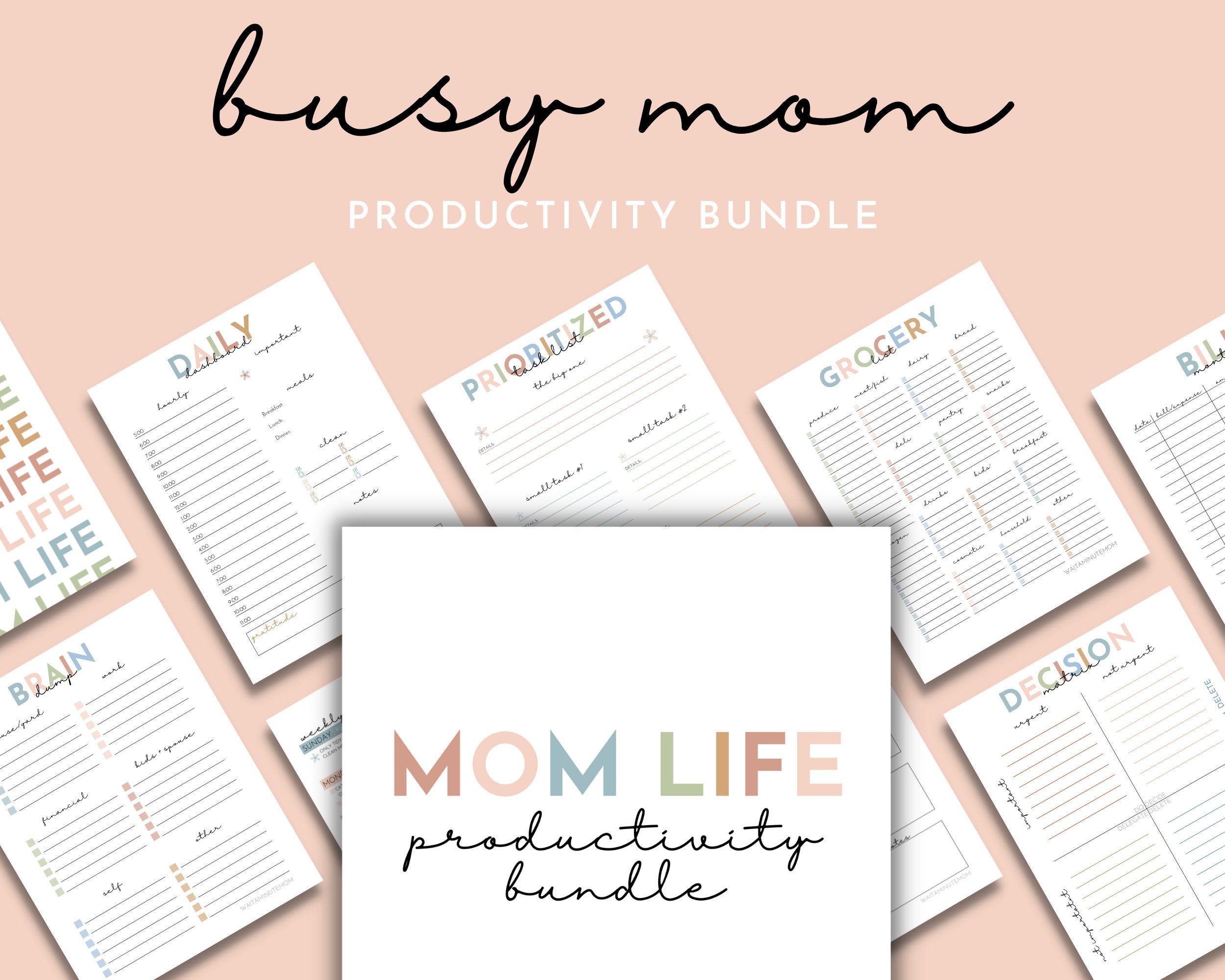 Household Binder Printables, Busy Mom Printables, Mom Life Binder Pages ...