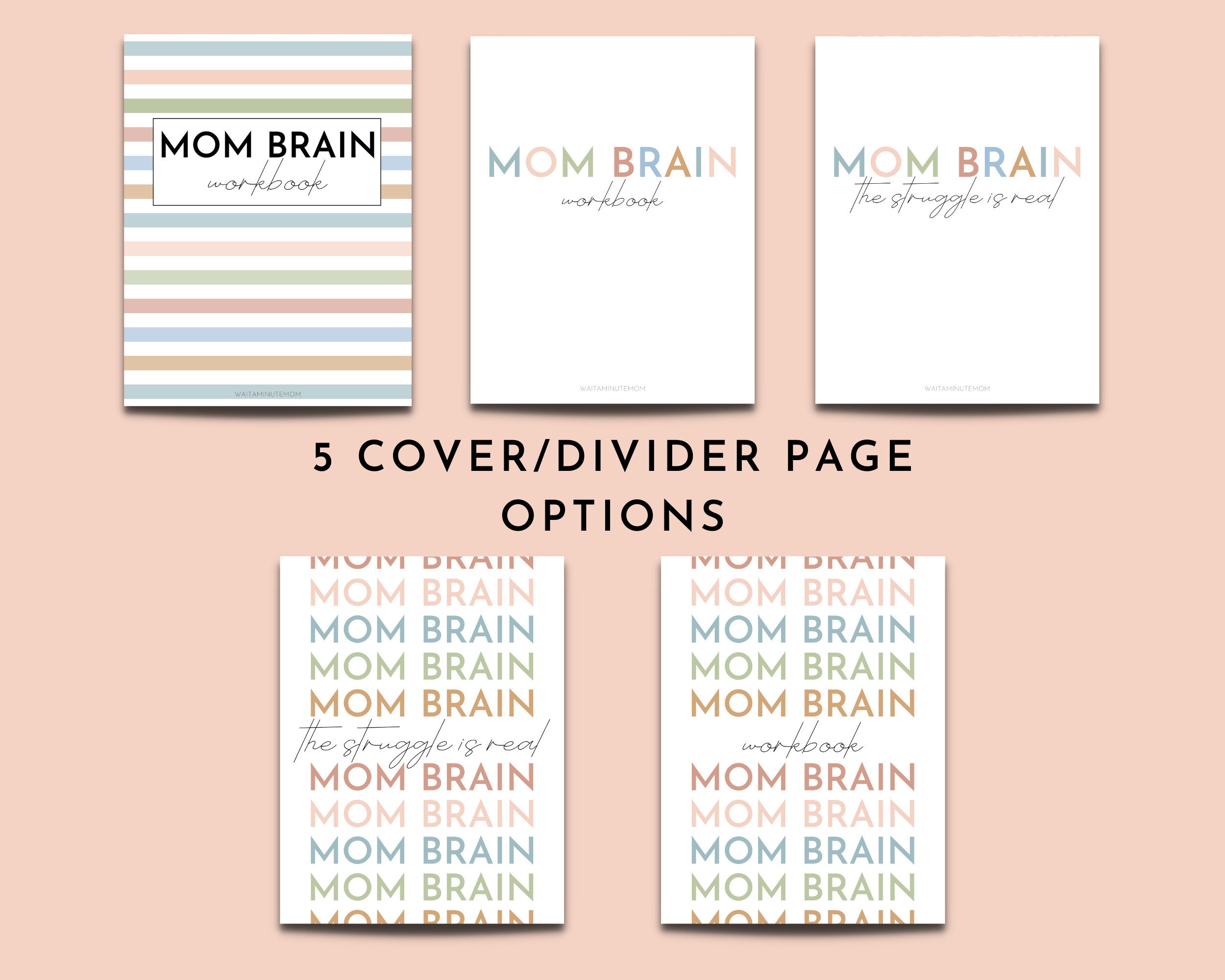 Mom Brain Productivity Workbook, Time Management Printables for Busy ...