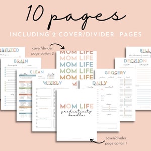 Household Binder Printables, Busy Mom Printables, Mom Life Binder Pages ...