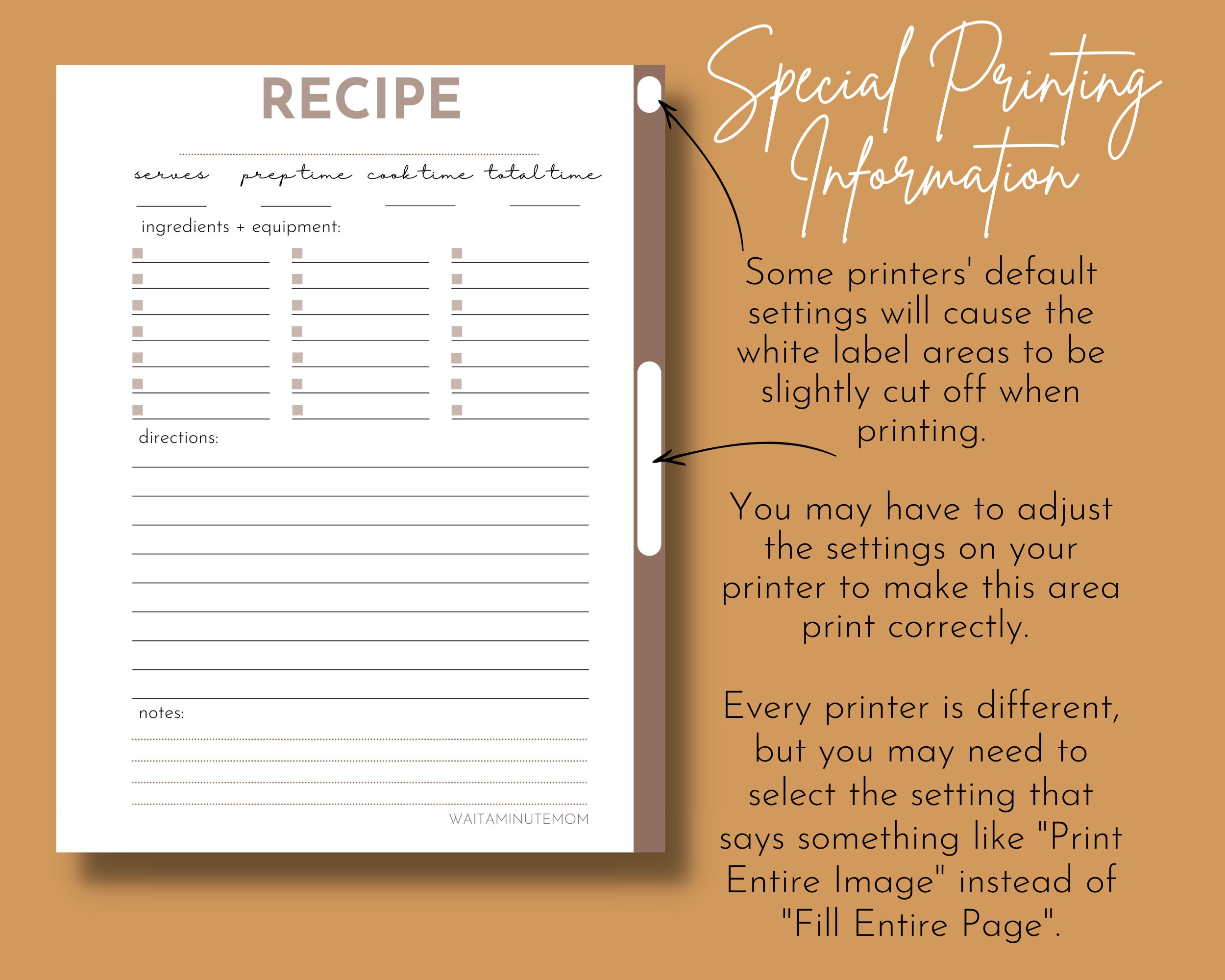 Holiday Recipes Printables Bundle, Christmas Recipe Sheets ...