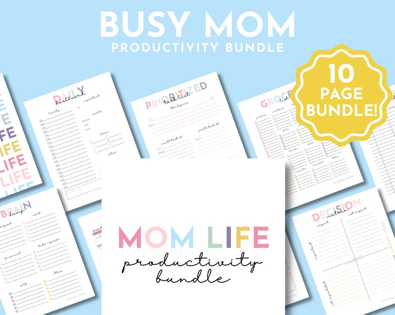 Simple Mom Life Productivity Printables Bundle, Busy Mom Life Binder ...