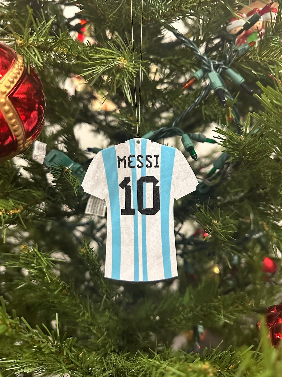 Lionel Messi #10 Christmas Ornament | Home Kit | World Cup Jersey ...