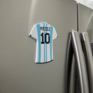 Lionel Messi #10 Jersey Magnet | Home Kit | World Cup Jersey | Fridge ...