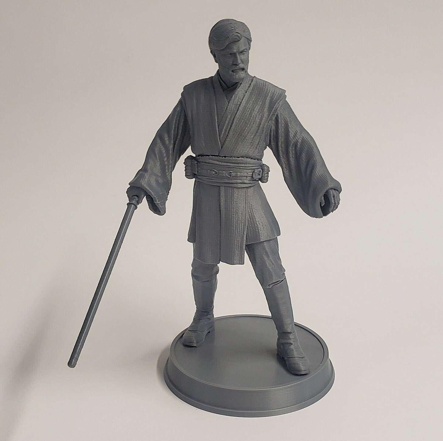 Obi-wan Kenobi Statue Figure 12 Inches Tall 32CM Silver PLA - Etsy