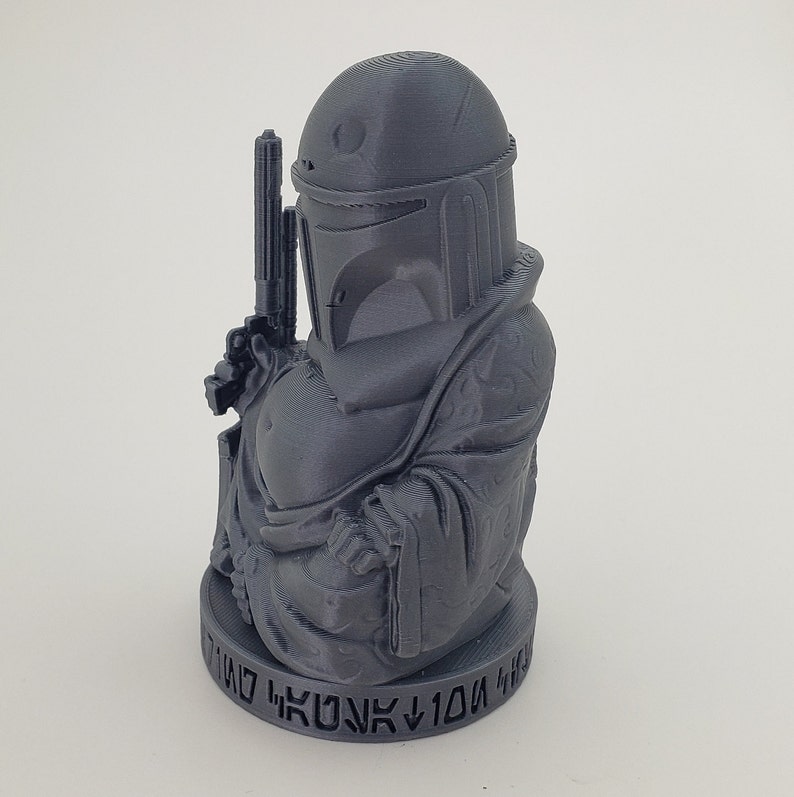 3D Printed 4.5 Boba Fett Buddha Statue Bust Silver PLA - Etsy