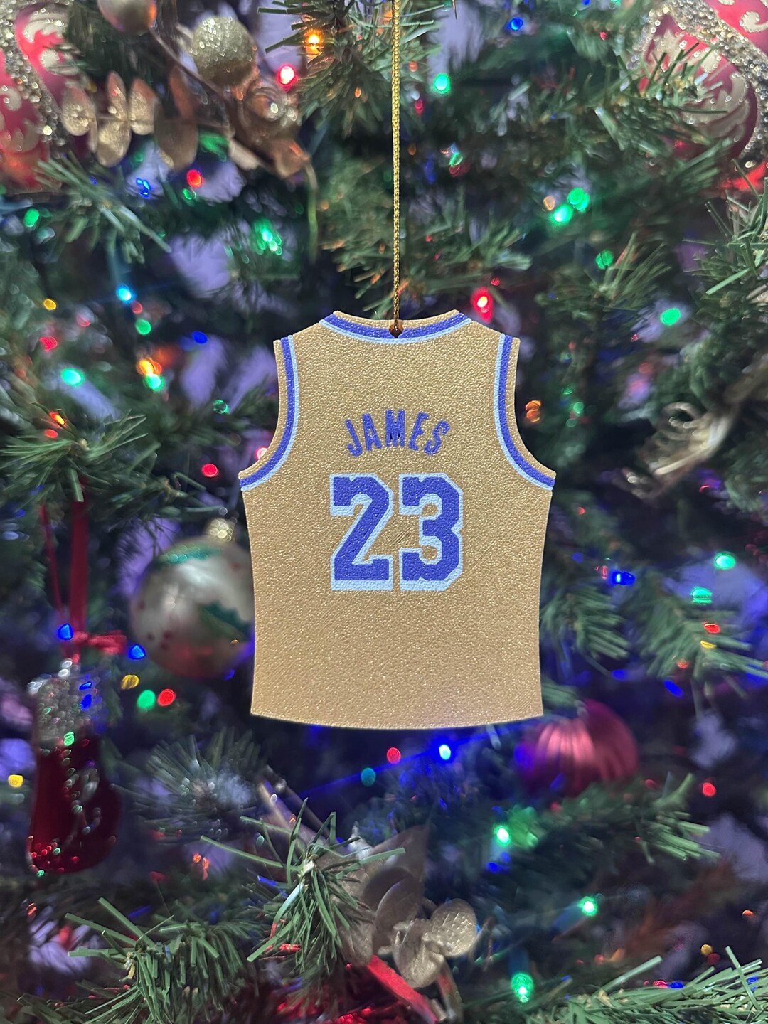 Lebron James #23 Christmas Ornament | Lakers Inspired Home Jersey ...