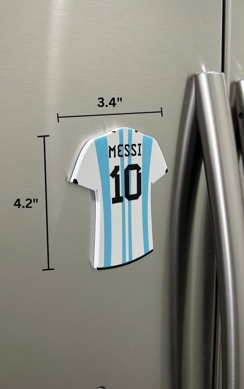 Lionel Messi #10 Jersey Magnet | Home Kit | World Cup Jersey | Fridge ...