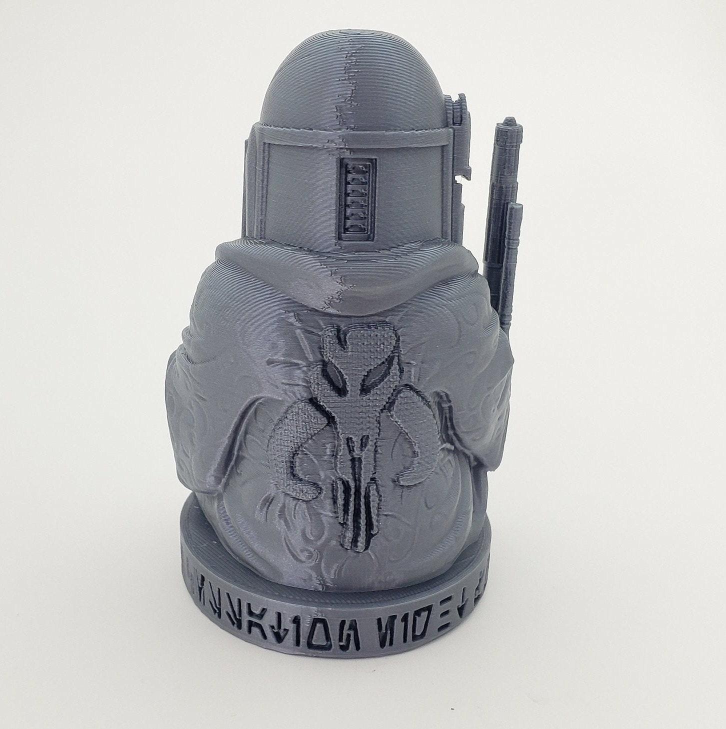 3D Printed 4.5" Boba Fett Buddha Statue Bust Silver PLA Plastic - Etsy