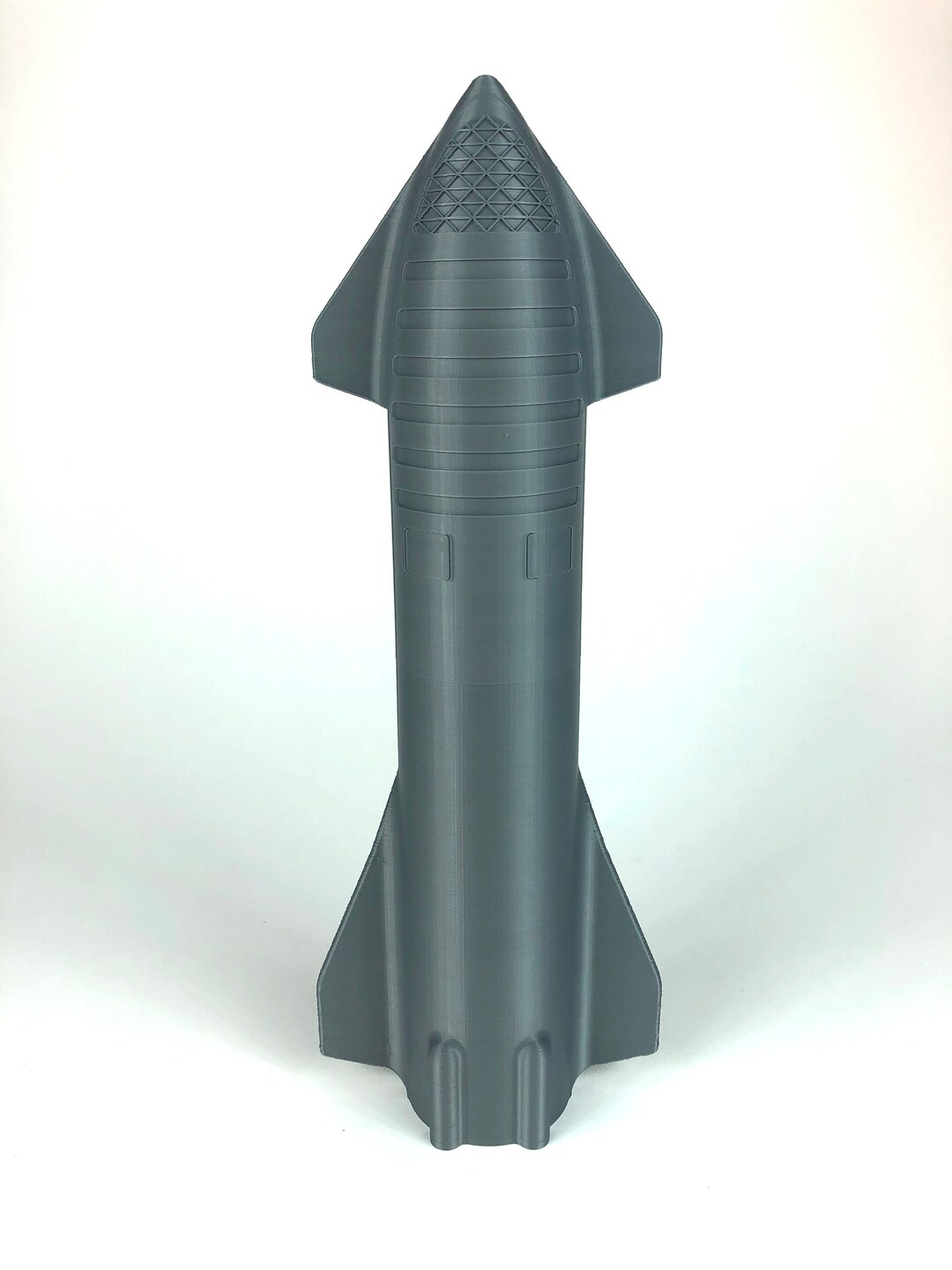 3D Printed 1:144 Spacex Starship SN8 Display Model 13.3" Silver PLA ...