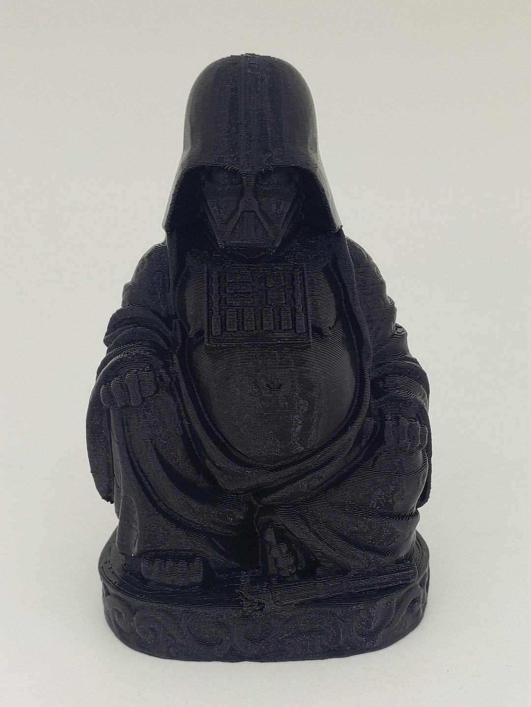 3D Printed 4" Star Wars Inspired Darth Vader Buddha Figure Black PLA ...