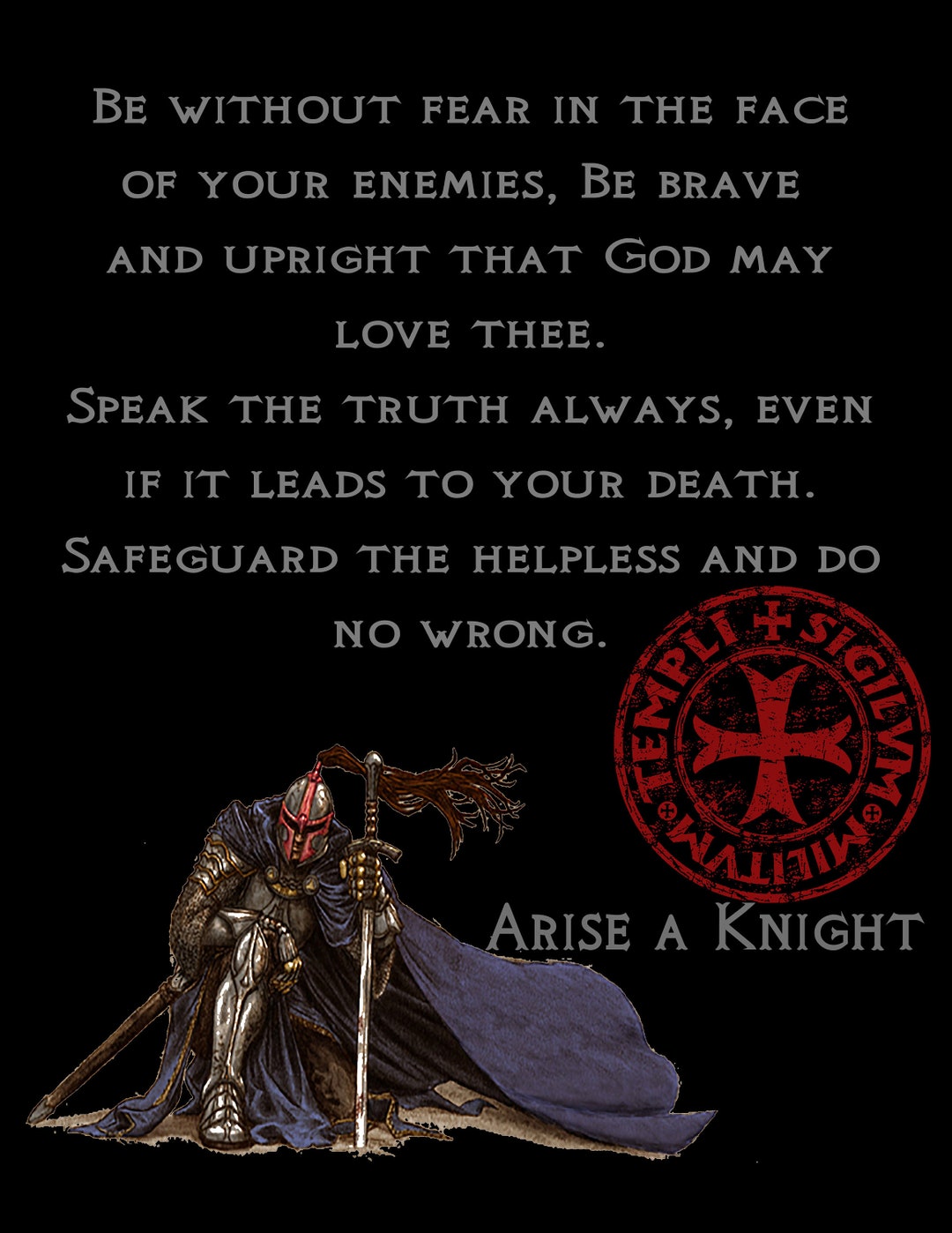 Knights Templar Sigil Christian Warriors Oath Downloadable - Etsy
