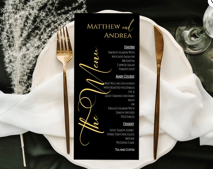 Elegant Wedding Menu Setting Template, Instant Editable File, Husband ...