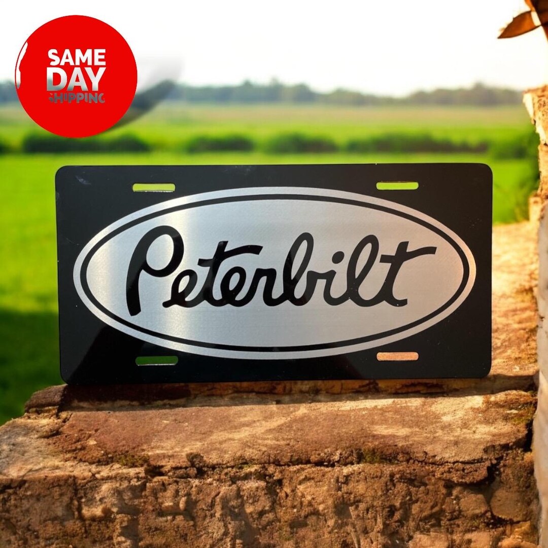 Peterbilt Style License Plate – Black Anodized Aluminum | Laser ...