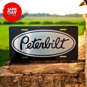 Peterbilt Style License Plate – Black Anodized Aluminum | Laser ...