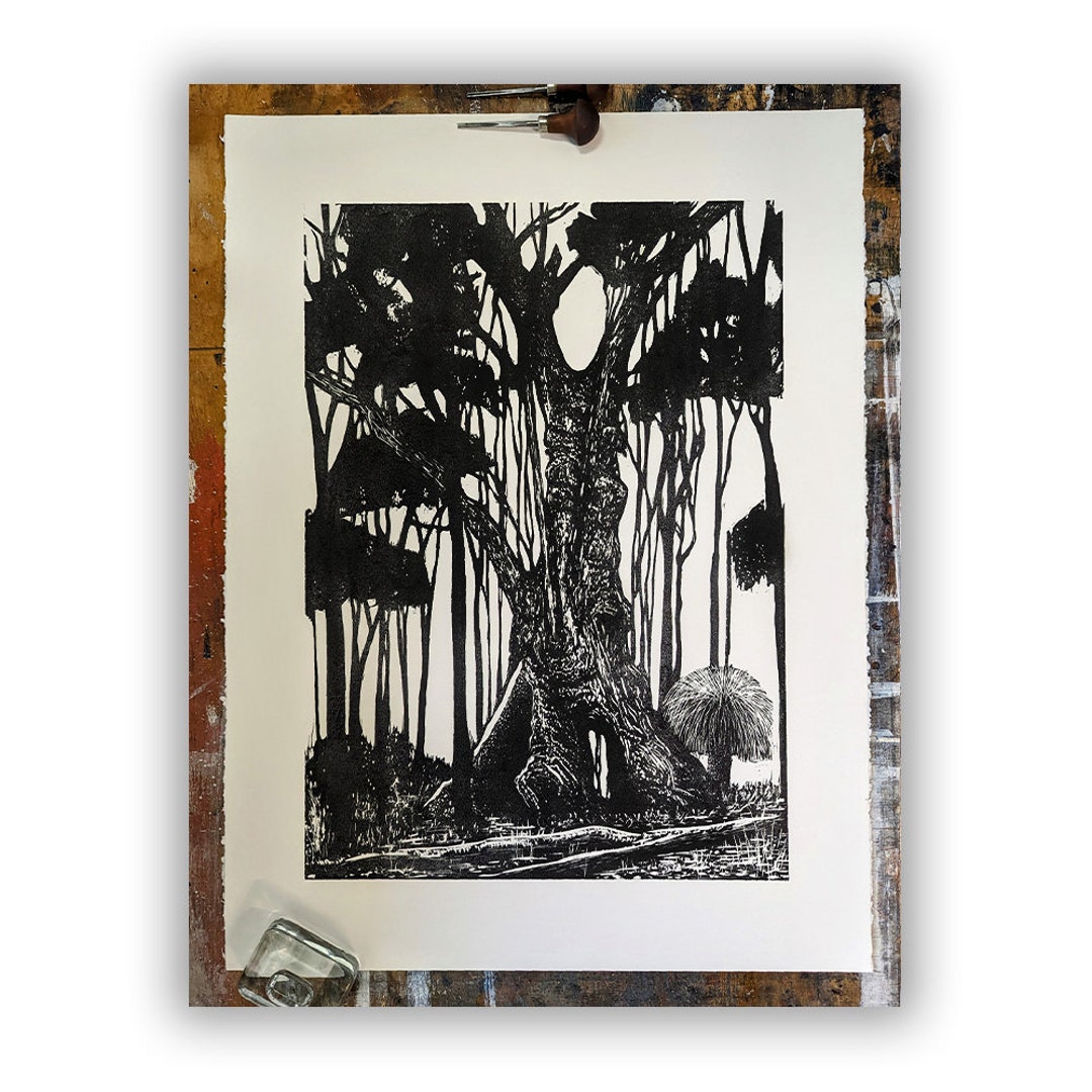 Remnant Jarrah 4: Limited Edition Woodcut Print of an Ancient Jarrah ...
