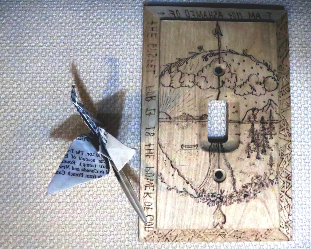 Custom Wood Burned Light Switch Plate - Etsy