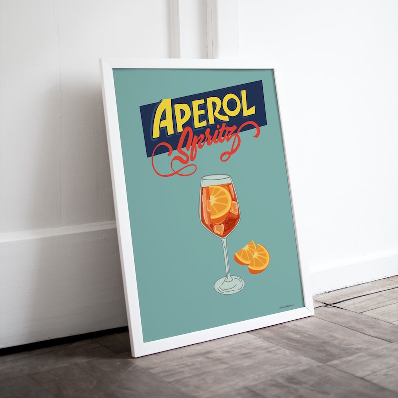 Aperol Spritz Print Aperol Vintage Italian Poster Wall Art Unframed ...