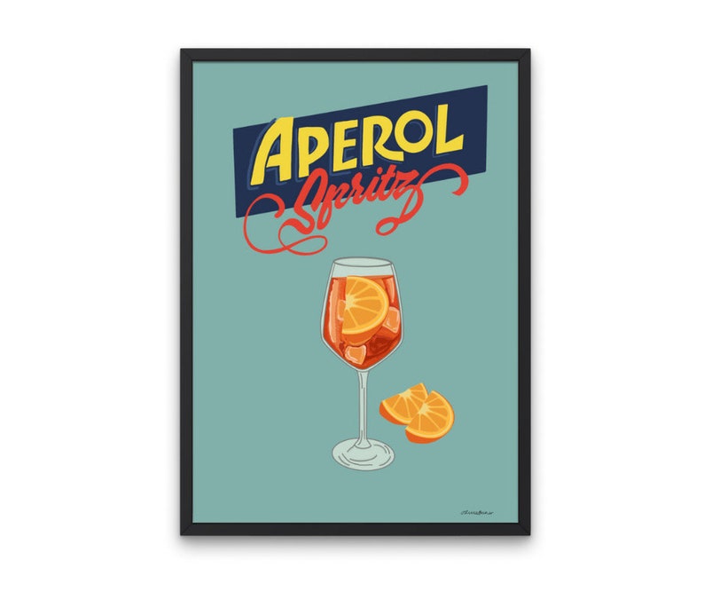 Aperol Spritz Print | Aperol | Vintage Italian Poster | Wall Art ...