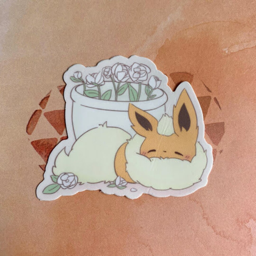 Flareon Flower Pot Vinyl Sticker - Etsy