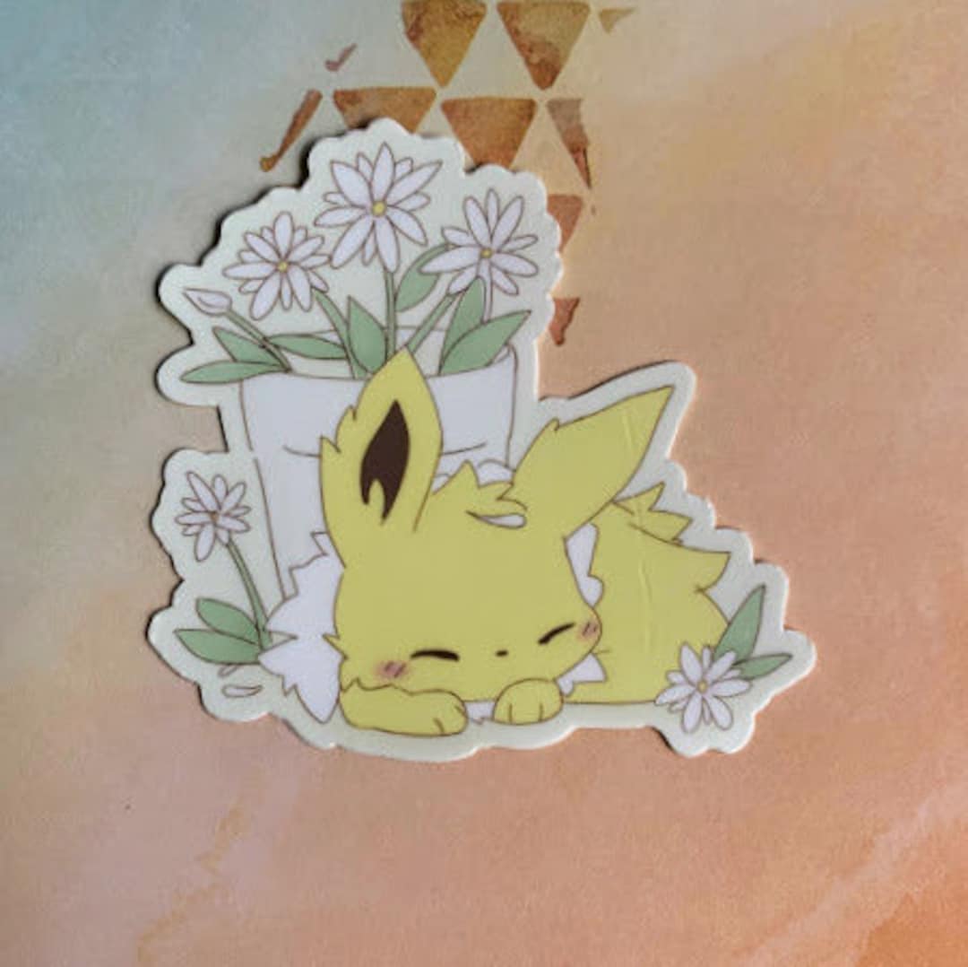 Jolteon Flower Pot Vinyl Sticker - Etsy